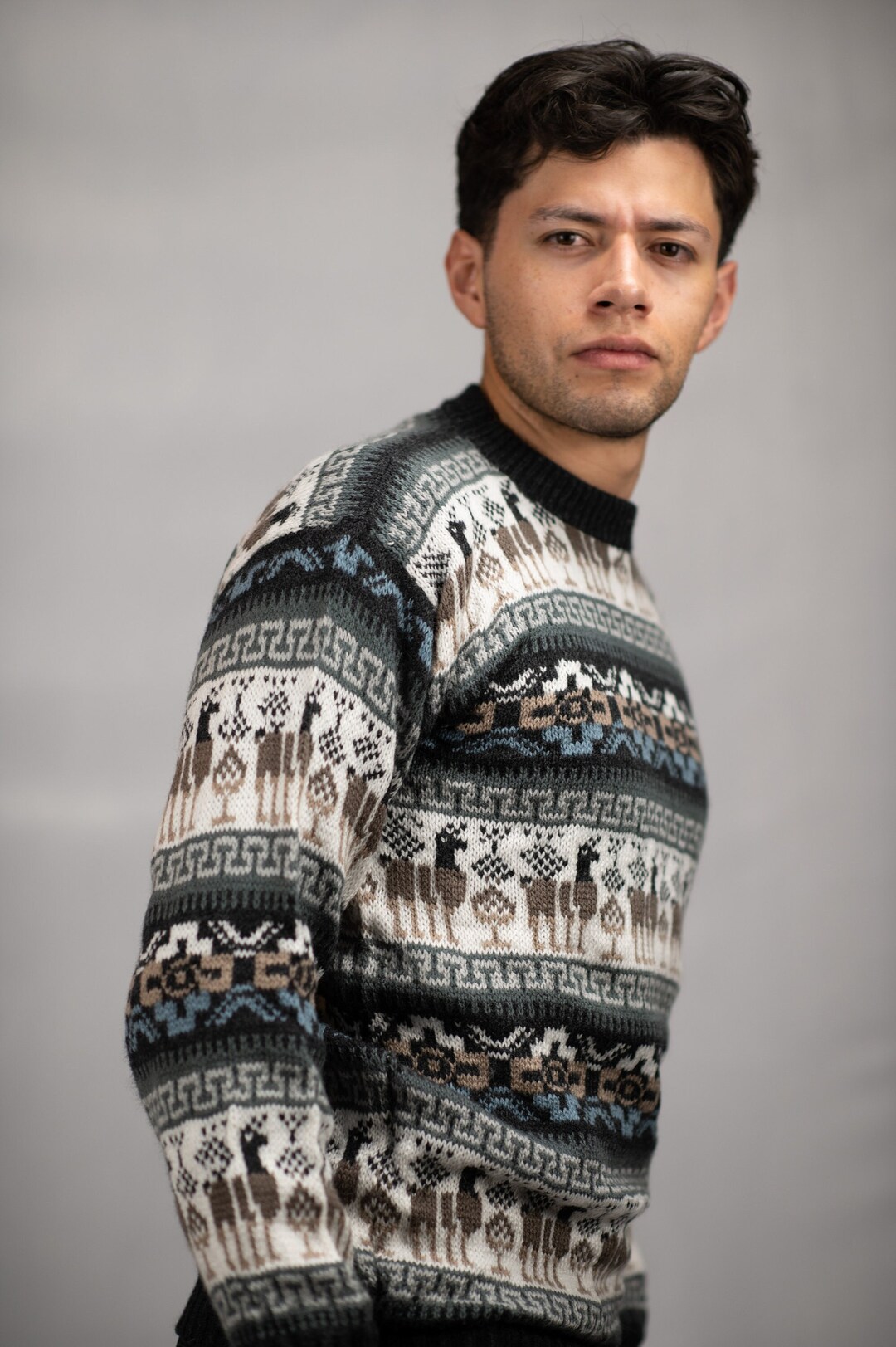Inca Alpaca Wool Sweater: Unisex Woven Pullover - Etsy