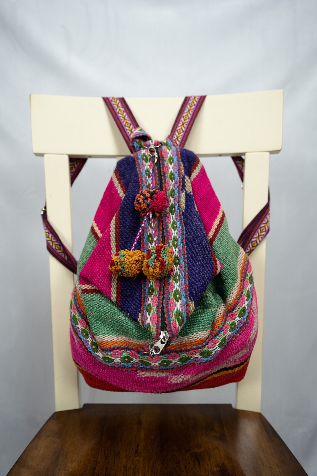 Handwoven Sheep Wool Backpack, Unisex's Backpack Purse, Shoulder ...