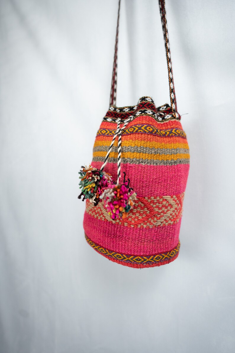 Handwoven Sheep Wool Handbag: Andean Boho Shoulder Purse - Etsy