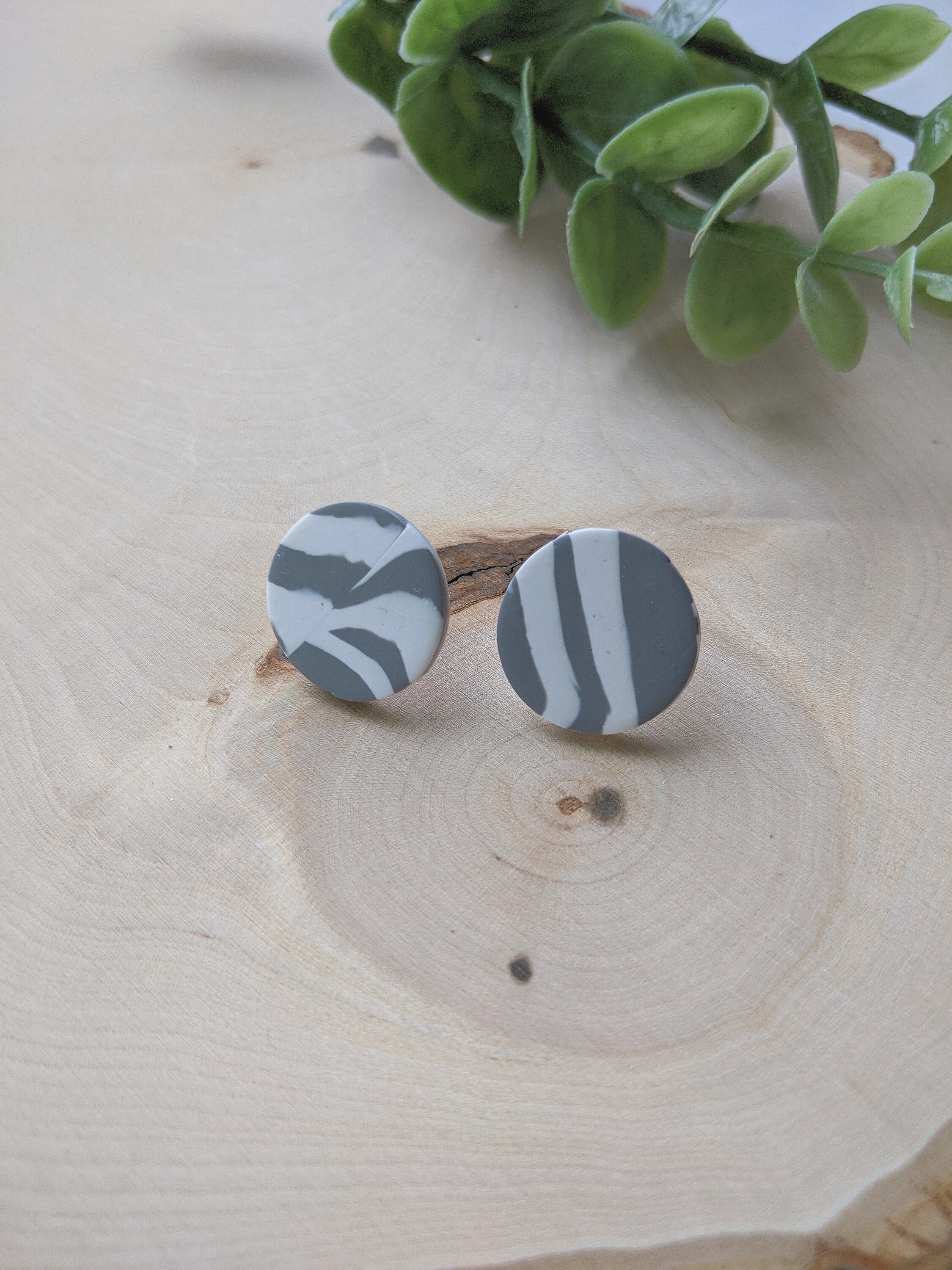 Zebra Print Studs Polymer Clay Earrings Handmade Polymer Clay Earrings ...