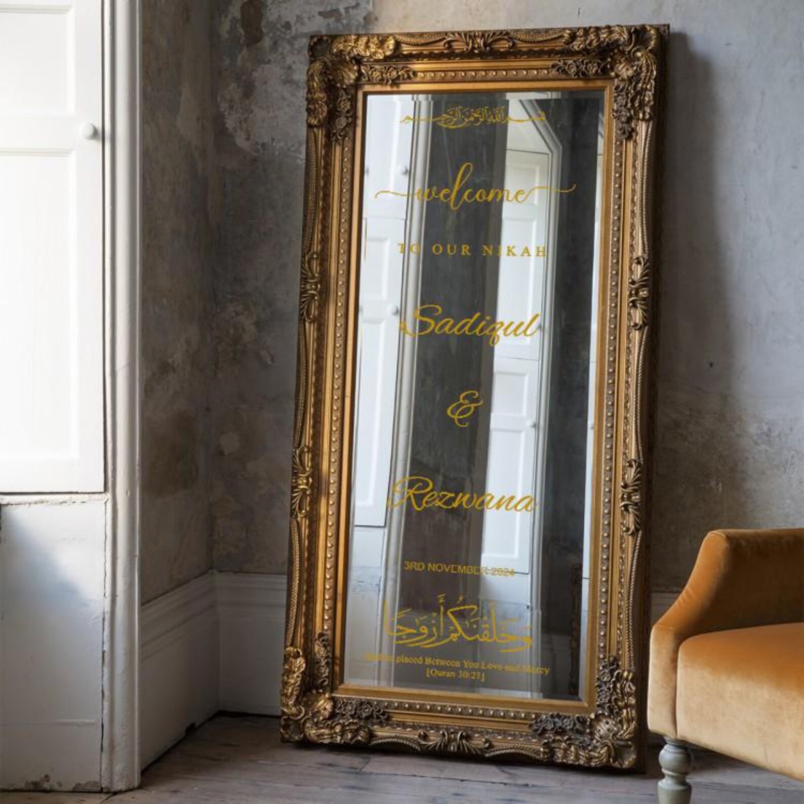 Personalised Islamic Welcome to Our Wedding / Walima / Nikah Mirror ...