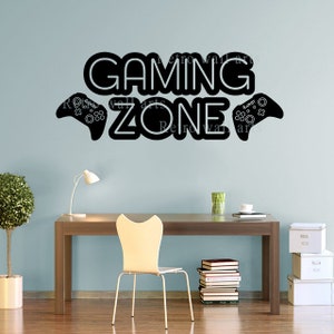 Gaming Zone Wall Sticker Gamer, Boys Room Gaming Wall Art Video Games ...
