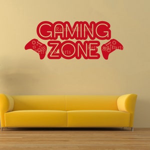 Gaming Zone Wall Sticker Gamer, Boys Room Gaming Wall Art Video Games ...