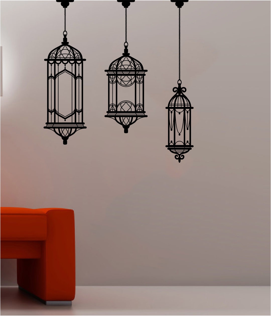 Arabic Lantern Wall Art Stickers Vinyl Wall Decals X3 Light/lamp Home ...