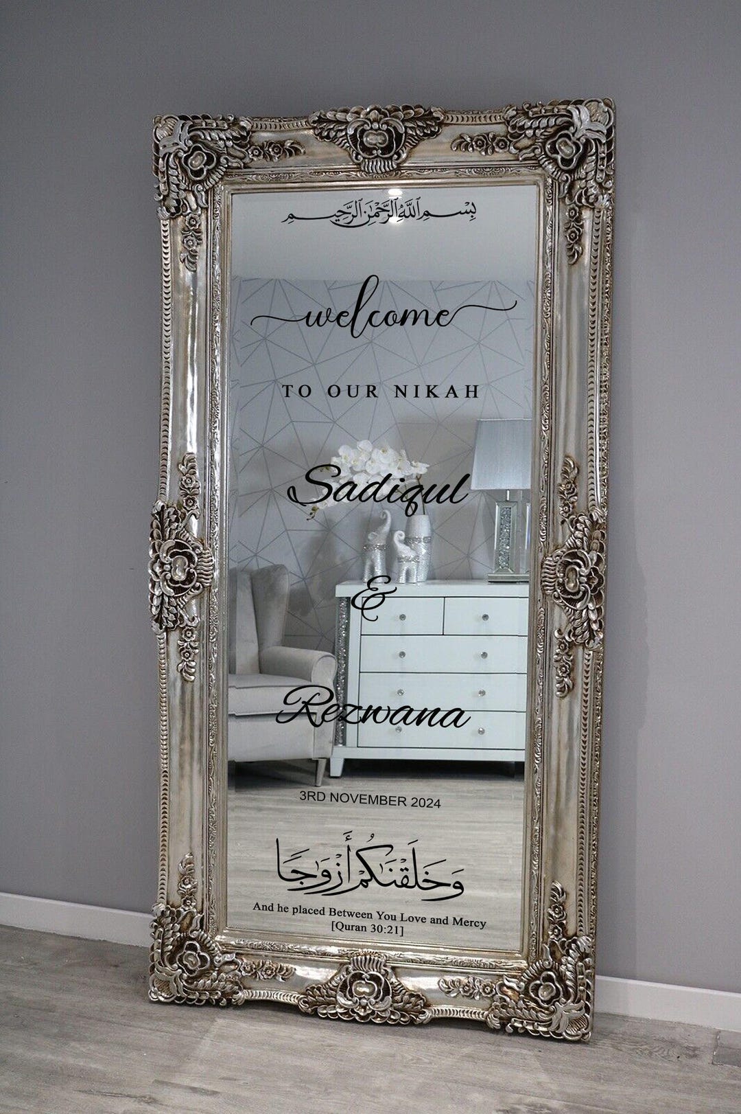 Personalised Islamic Welcome to Our Wedding / Walima / Nikkah Mirror ...