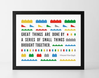 Building Block Inspired Wall Art, Inspirational Quote, Digital Download ...