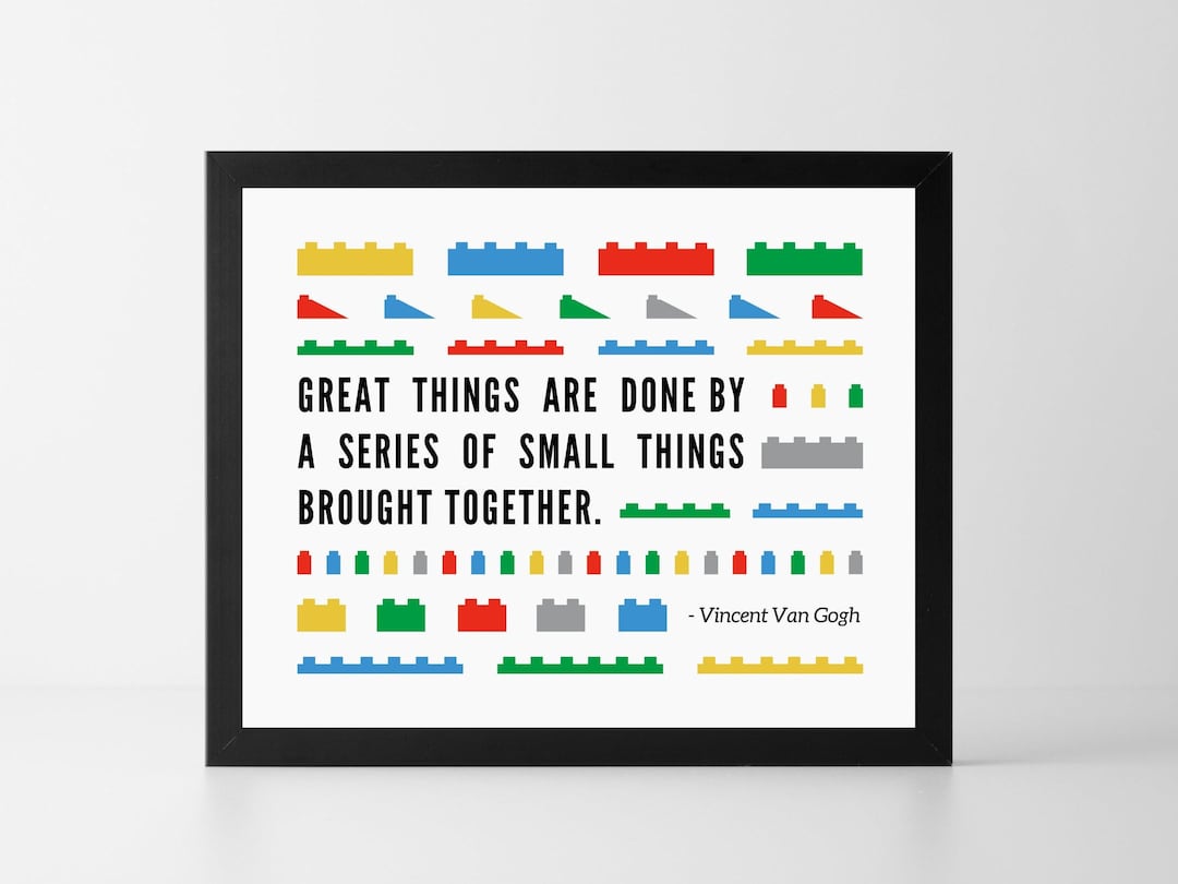 Building Block Inspired Wall Art landscape, Inspirational Quote ...