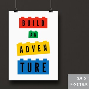 Building Block Inspired Wall Art, "build an Adventure" Quote - Etsy