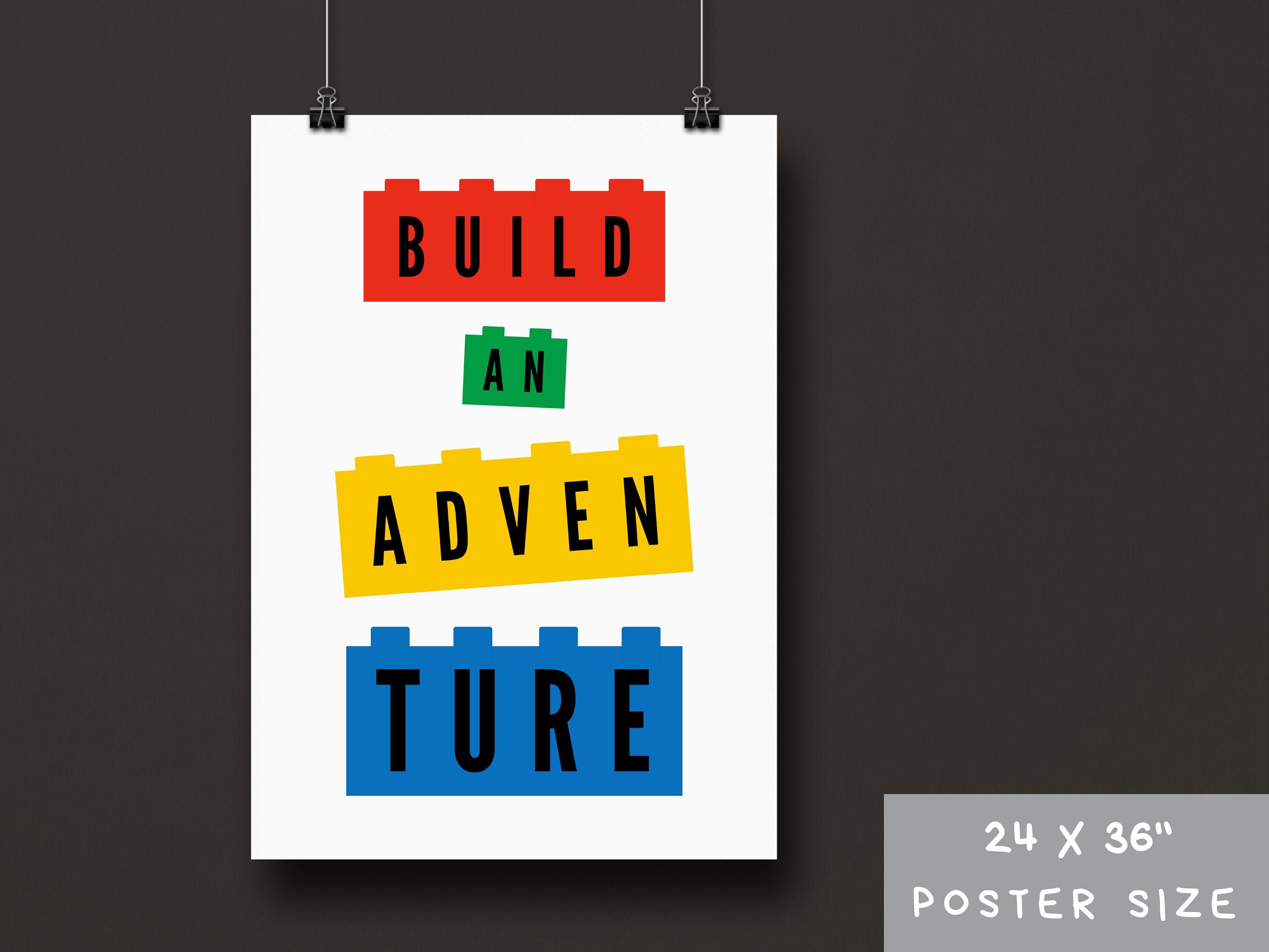 Building Block Inspired Wall Art, "build an Adventure" Quote - Etsy