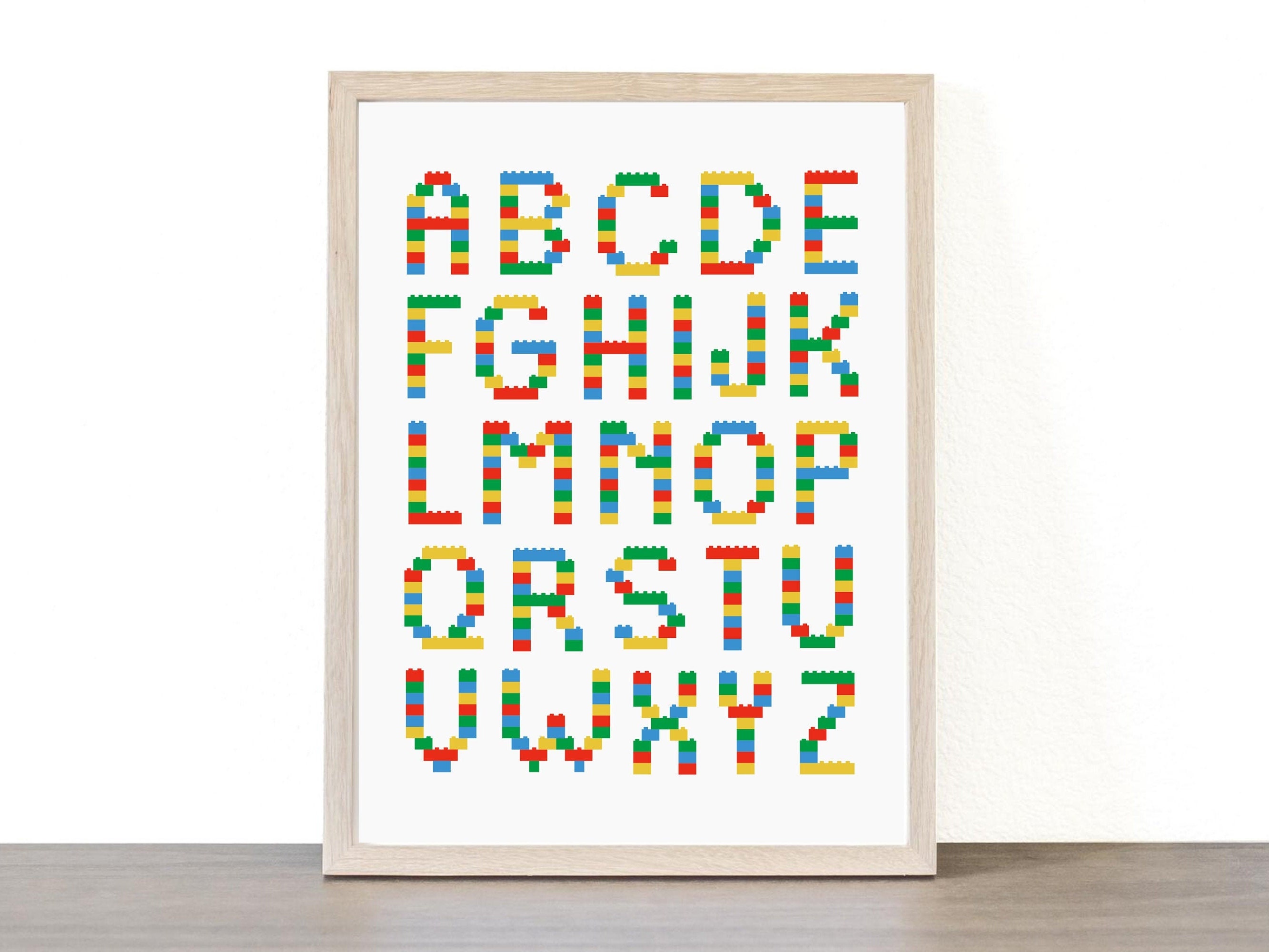 Building Block Alphabet Building Block Wall Art Digital | Etsy