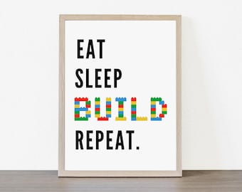 Building Block Inspired Wall Art, Inspirational Quote, Digital Download ...