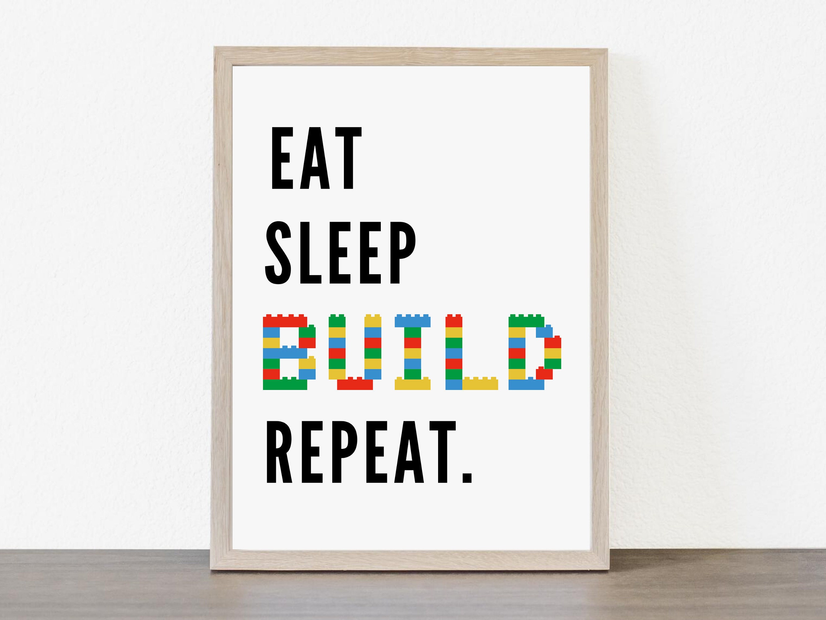 Building Block Inspired Wall Art, Building Block Quote, Digital ...