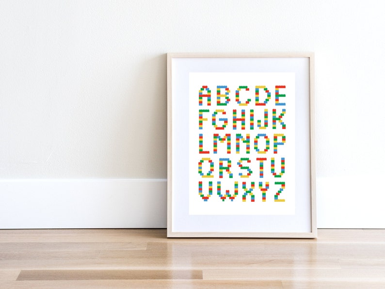 Building Block Alphabet Building Block Wall Art Digital - Etsy
