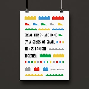 Building Block Inspired Wall Art, Inspirational Quote, Digital Download ...