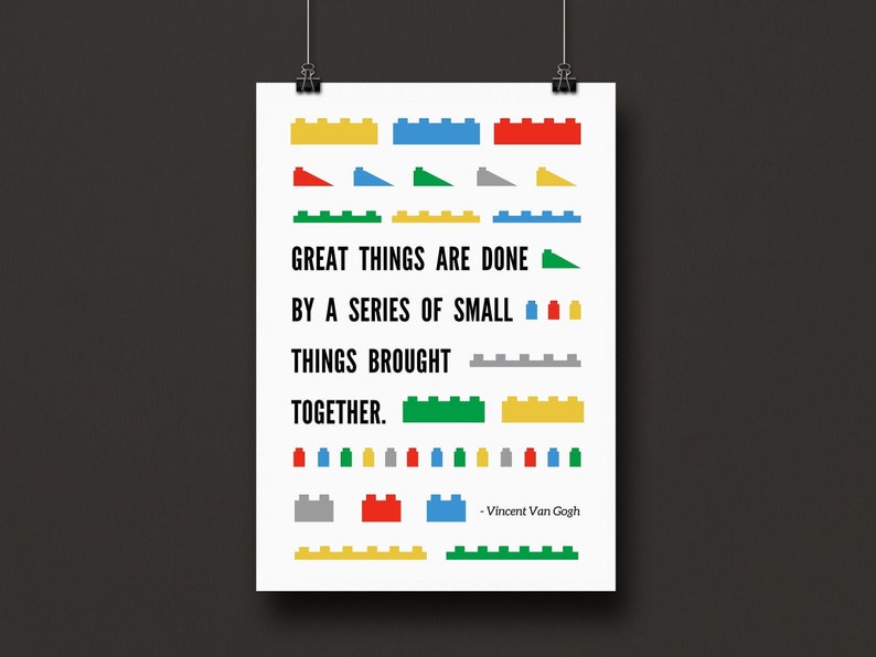 Building Block Inspired Wall Art, Inspirational Quote, Digital Download ...