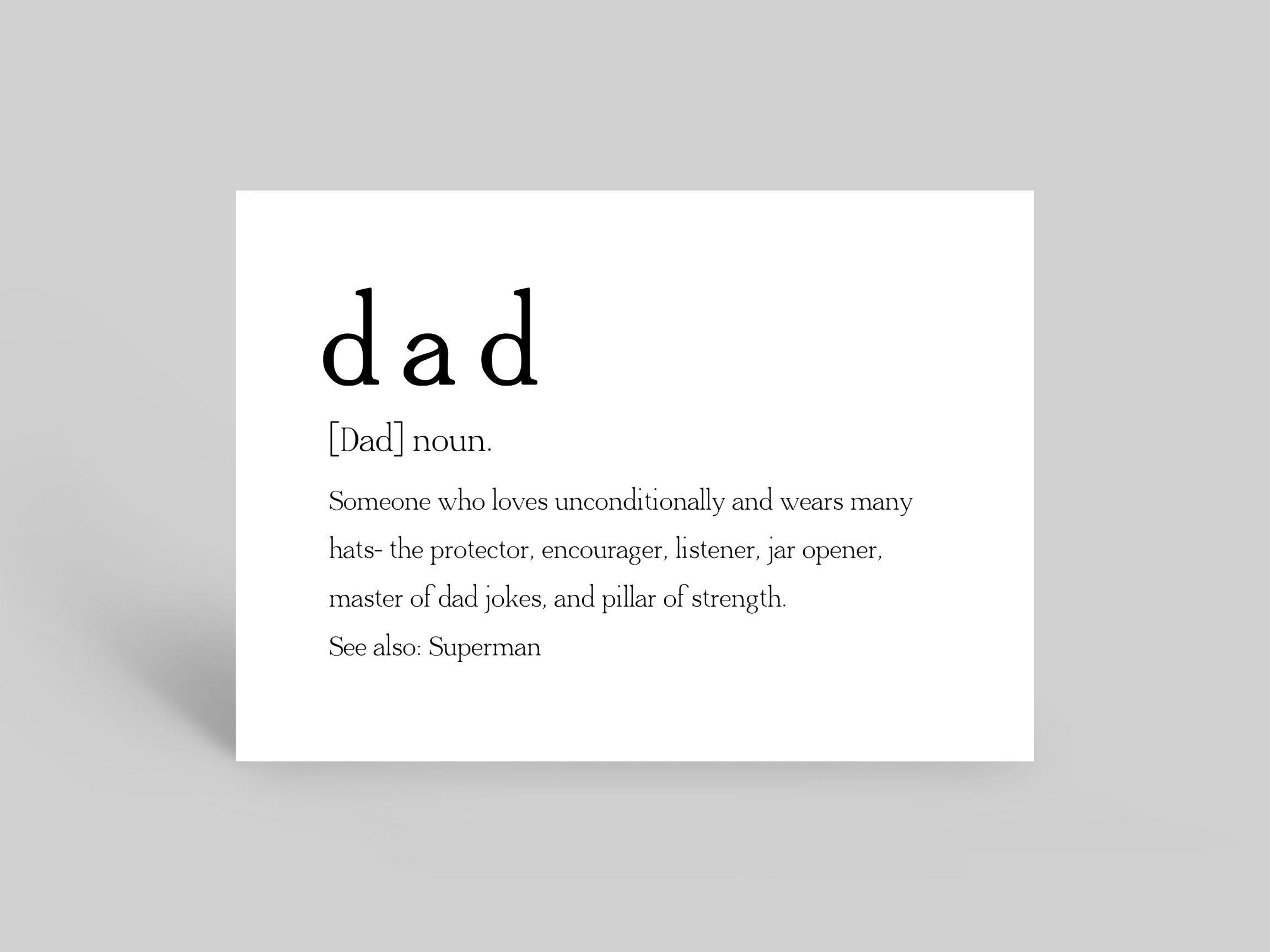 Definition of Dad Card, Father's Day Card, Birthday Card - Etsy