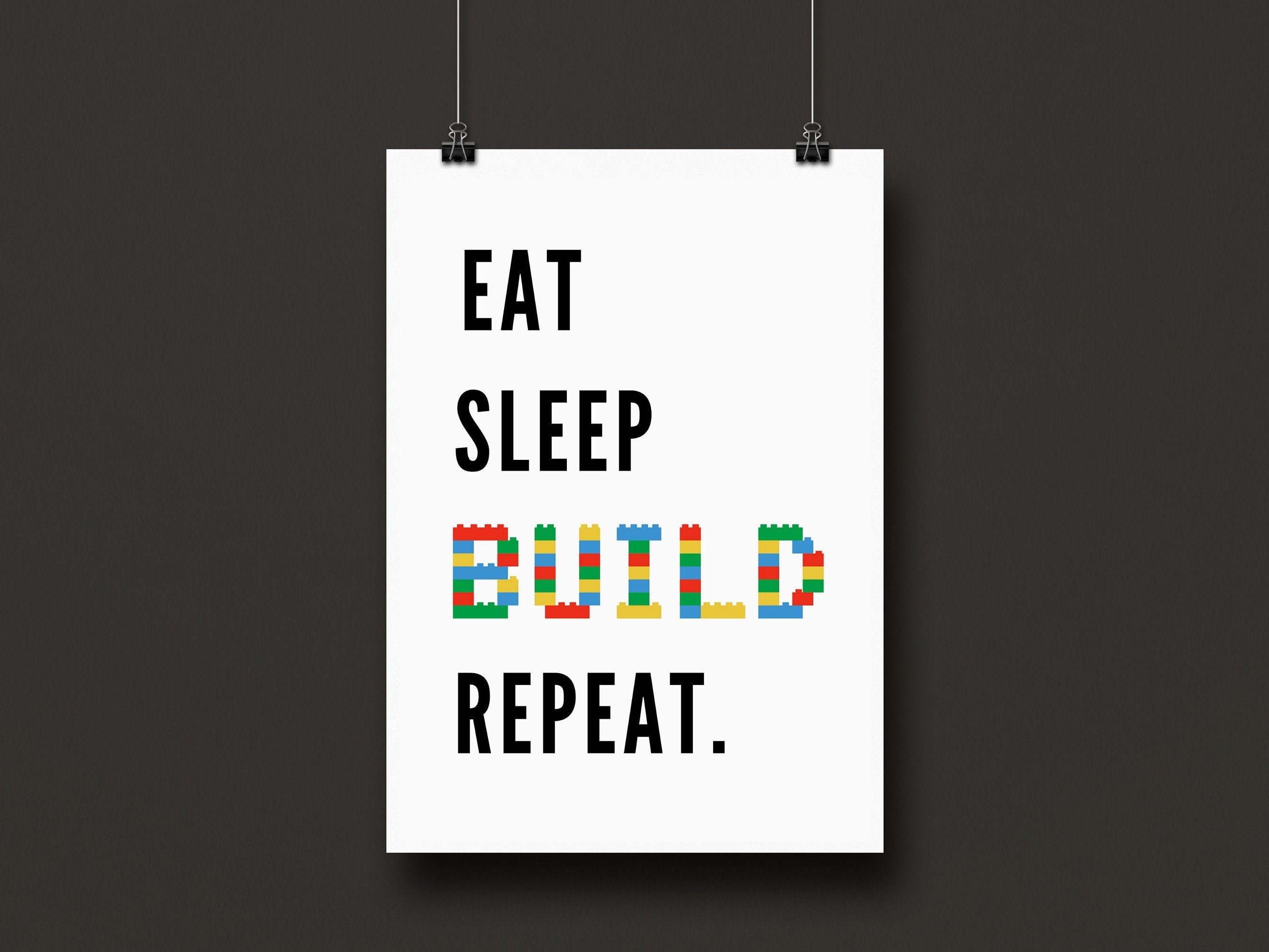 Building Block Inspired Wall Art, Building Block Quote, Digital ...