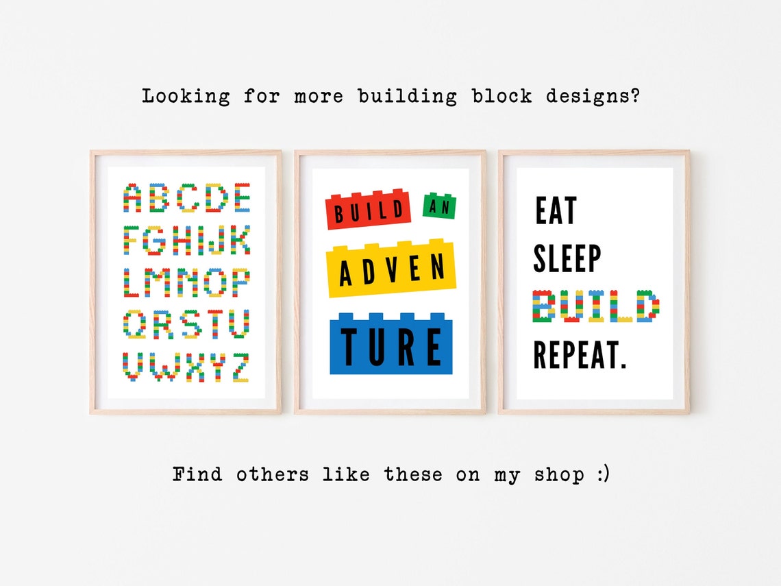 Building Block Inspired Wall Art, Inspirational Quote, Digital Download ...