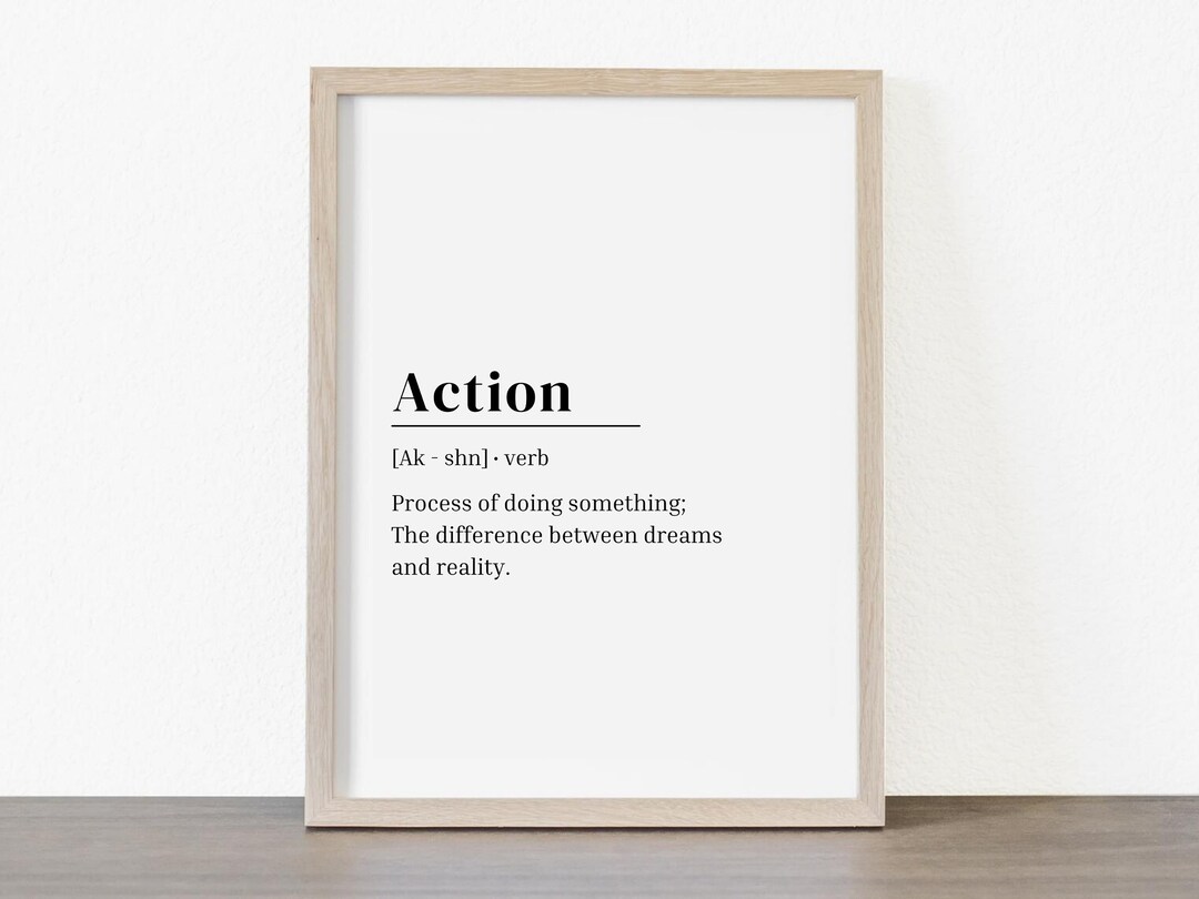 Action Definition Wall Decor, Definition Prints - Etsy UK