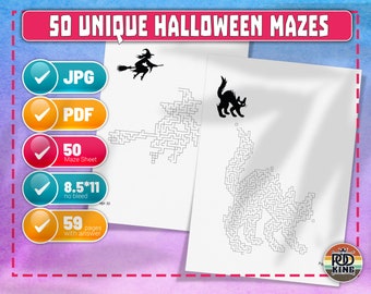 Halloween Maze Printable - Etsy