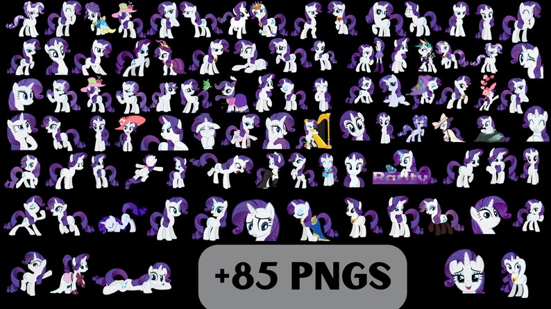 Little Pony Rarity. Digital Download - Pngs. - Etsy
