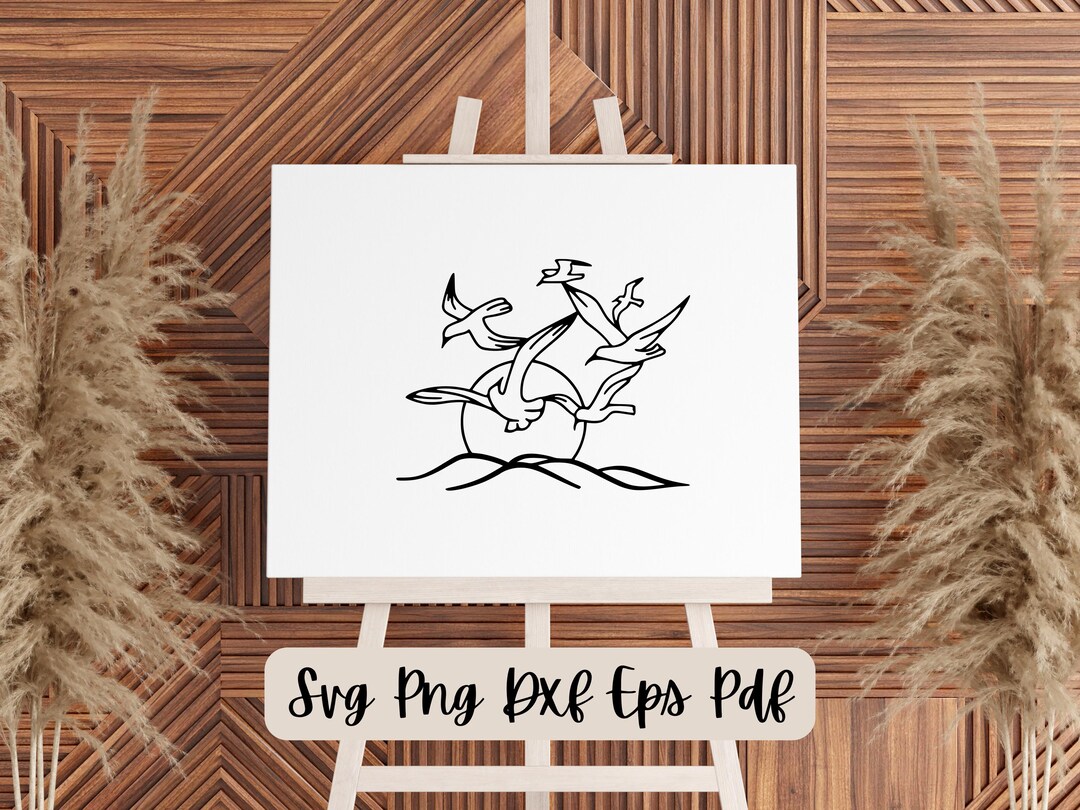 Seagull Digital Artwork – Flying Sea Birds Wall Art for Home & Patio ...