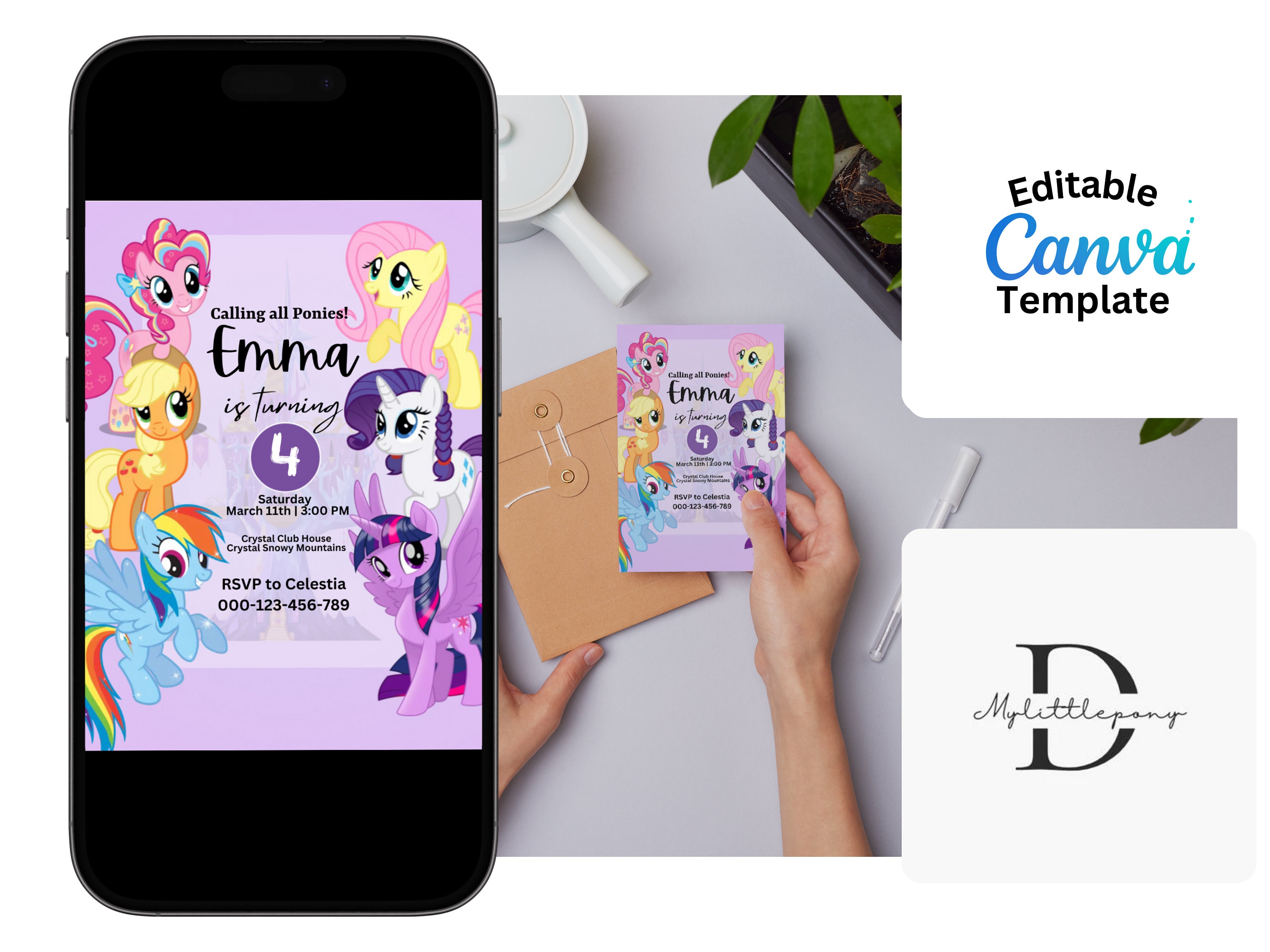 Pony Birthday Party Invitation | Girl Birthday Party | My Little Pony ...