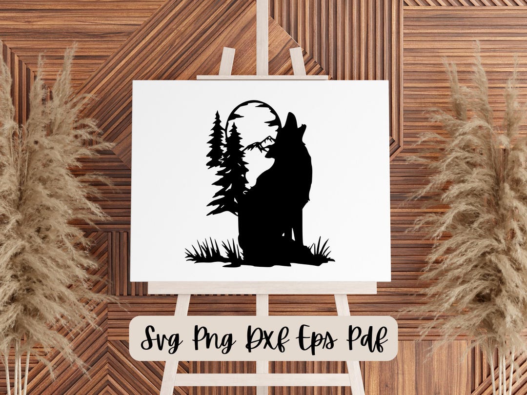 Wolf Silhouette Wall Art, Elegant Abstract Design, Versatile Wall Decor ...