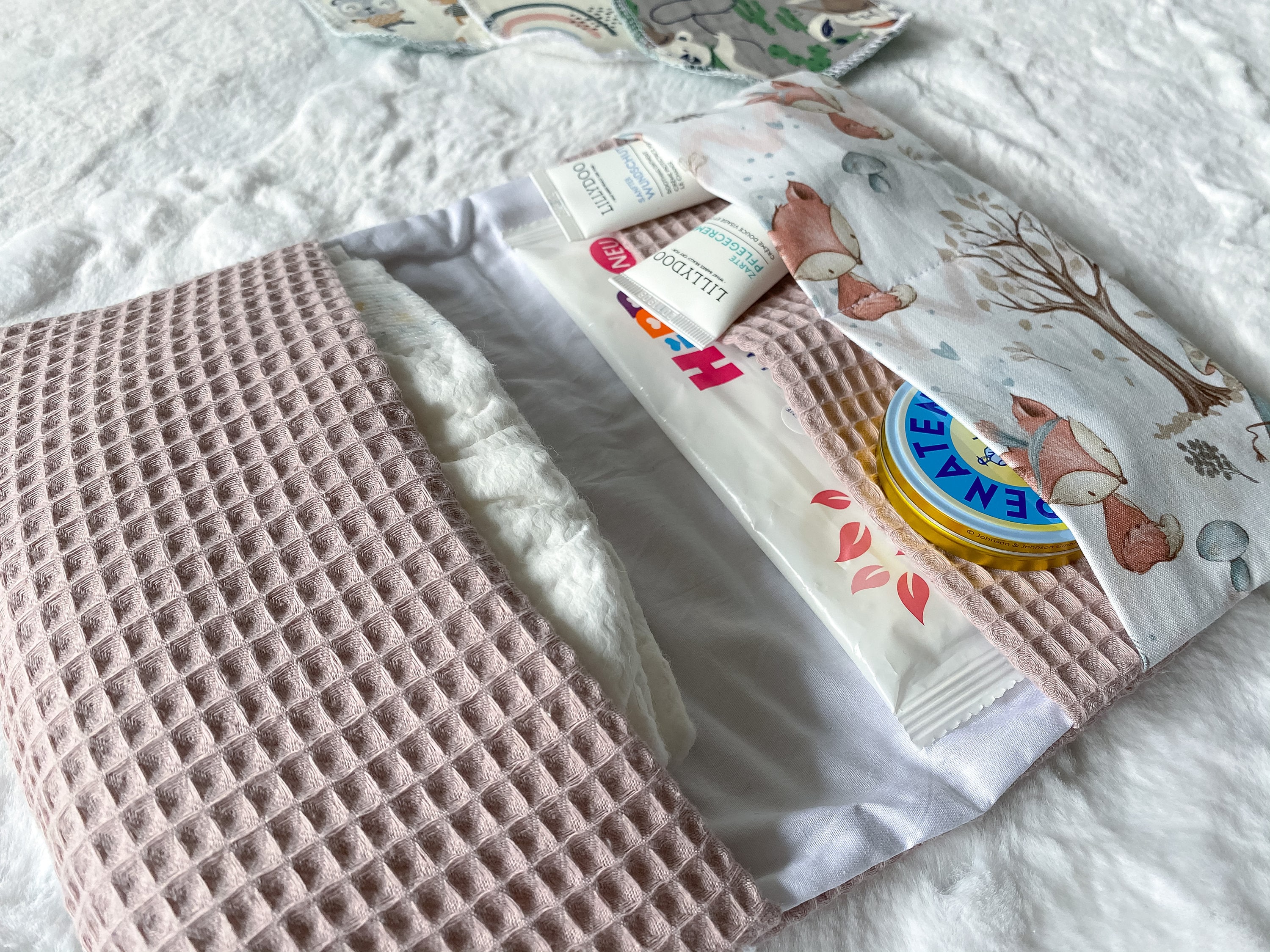 Windeltasche Wickeltasche Fuchs altrosa mit Namen | Etsy