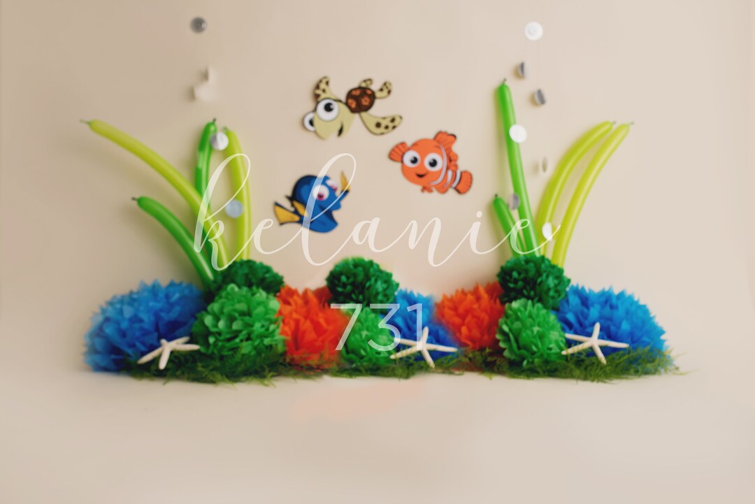 Finding Nemo, Backdrop, Smash Cake Digital Backdrop, Birthday Digital ...