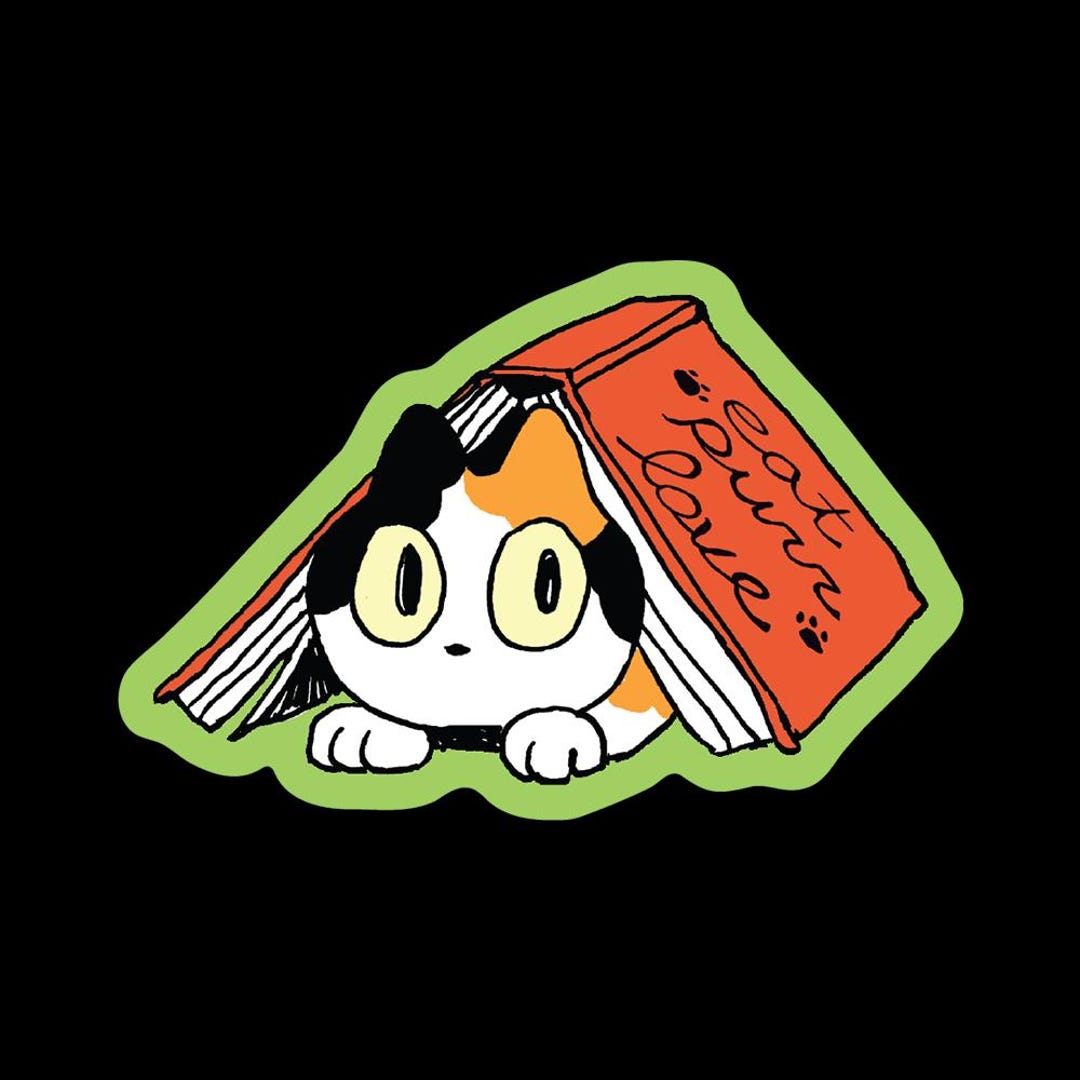 Eat Purr Love — Die-cut Sticker for Book Lover (bookish, Gift ...