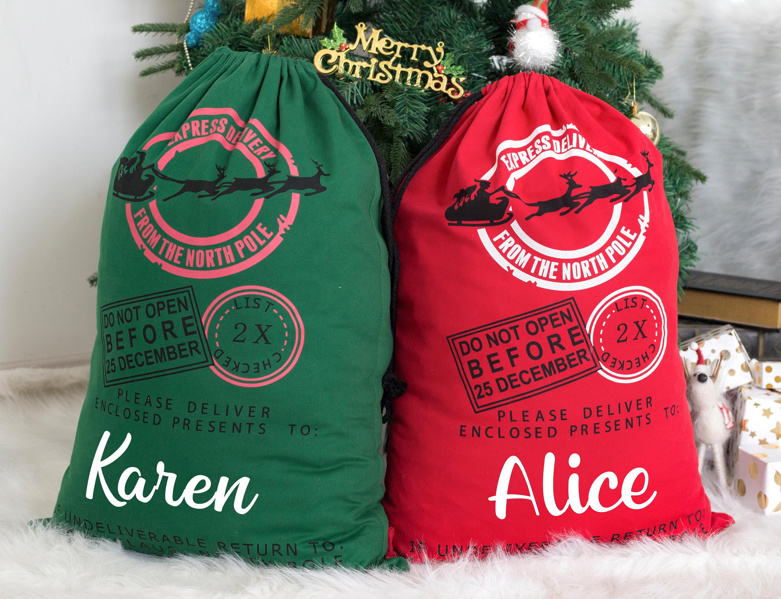 Custom Santa Sack Personalized Christmas Bag for her Christmas | Etsy