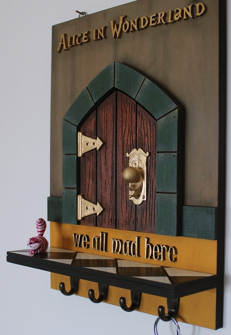 Alice in Wonderland Key Holder, Shadow Box, Jewelry Display, Wall Art ...
