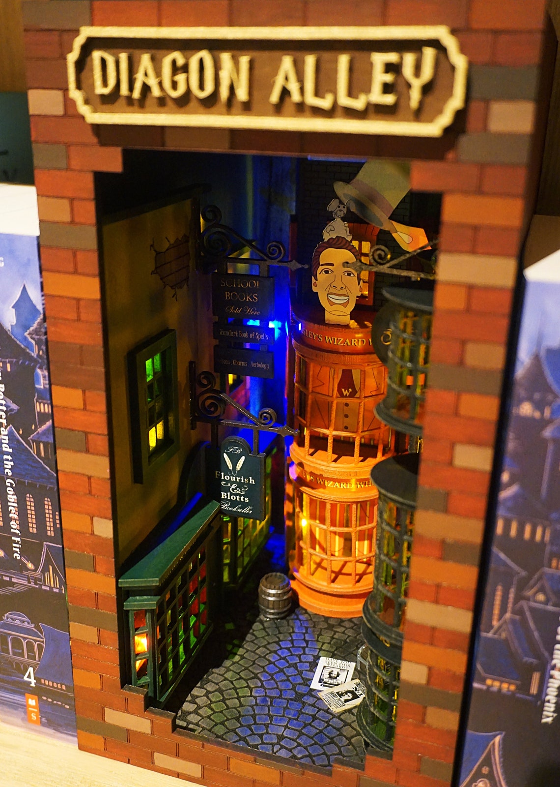 Wizard's Alley, Diagon Alley Booknook, Book Shelf, Shelf Insert ...