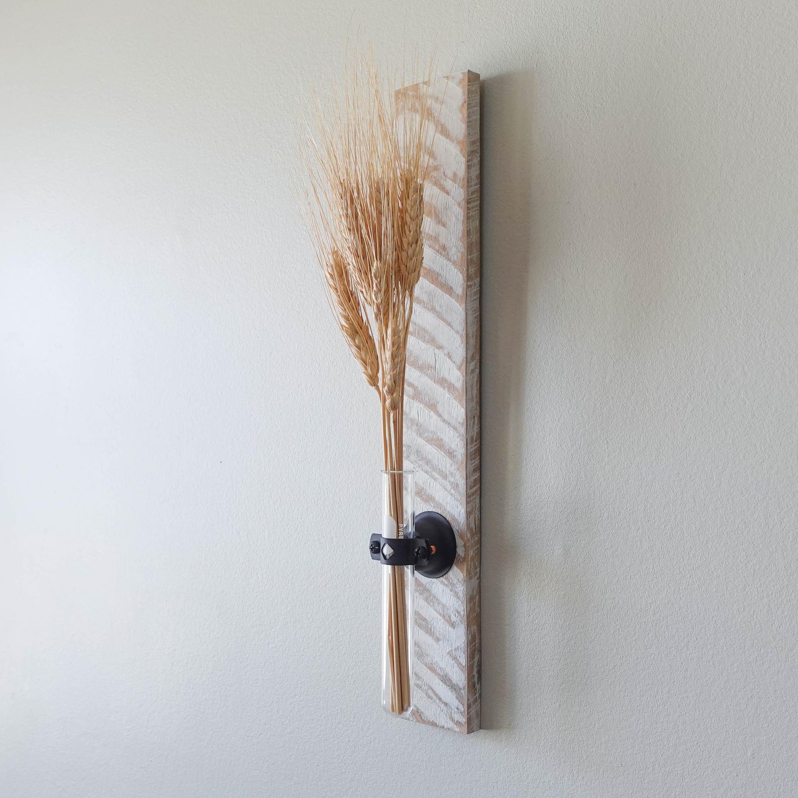 Distressed White Single Test Tube Wall Mount Floral / Propagation ...