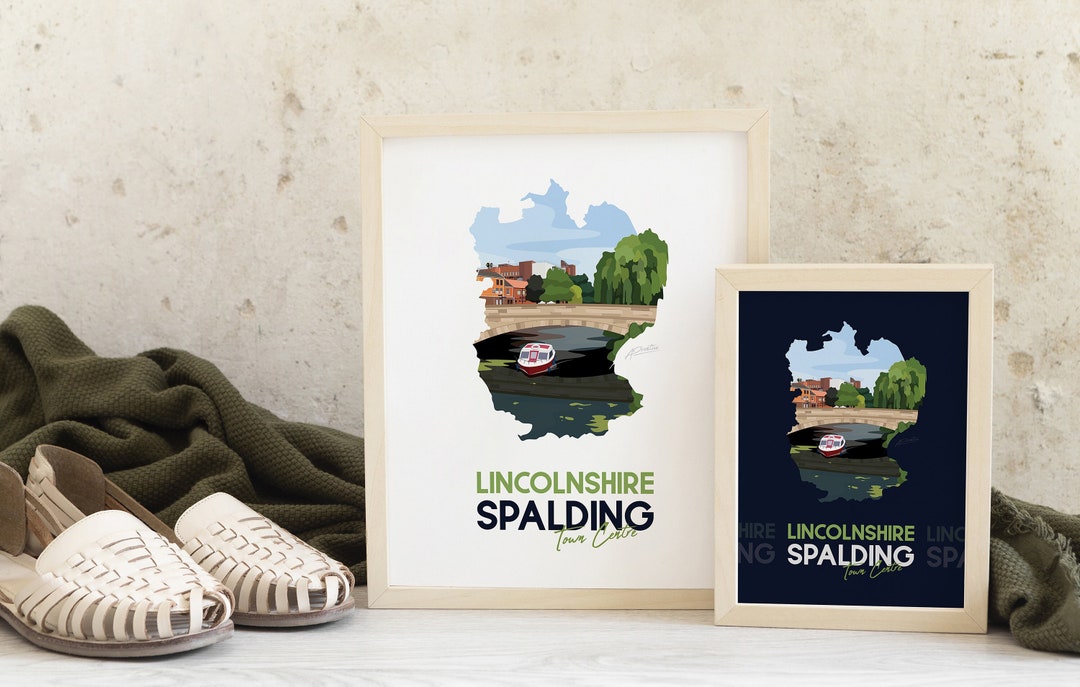 Spalding Art Print, 1940s Travel Poster Style Home Decor Lincolnshire ...