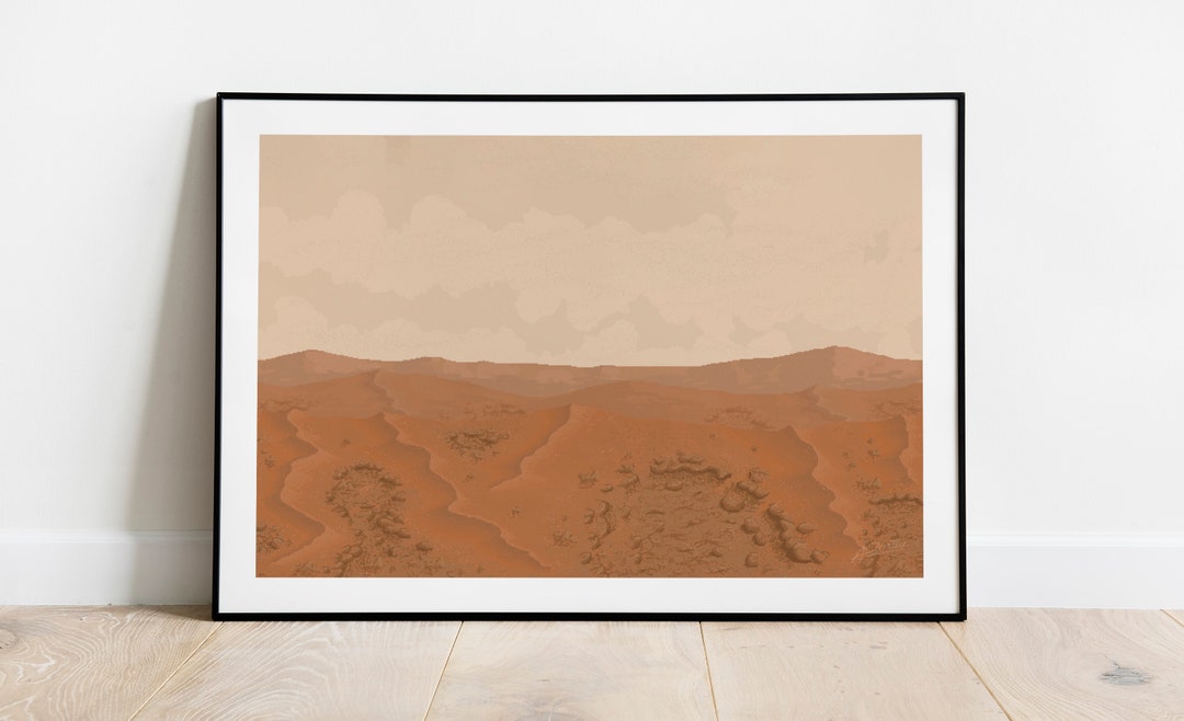 Retro Game Pixel Art Print of Sci-fi Fantasy Desert Sand Planet 8-bit ...