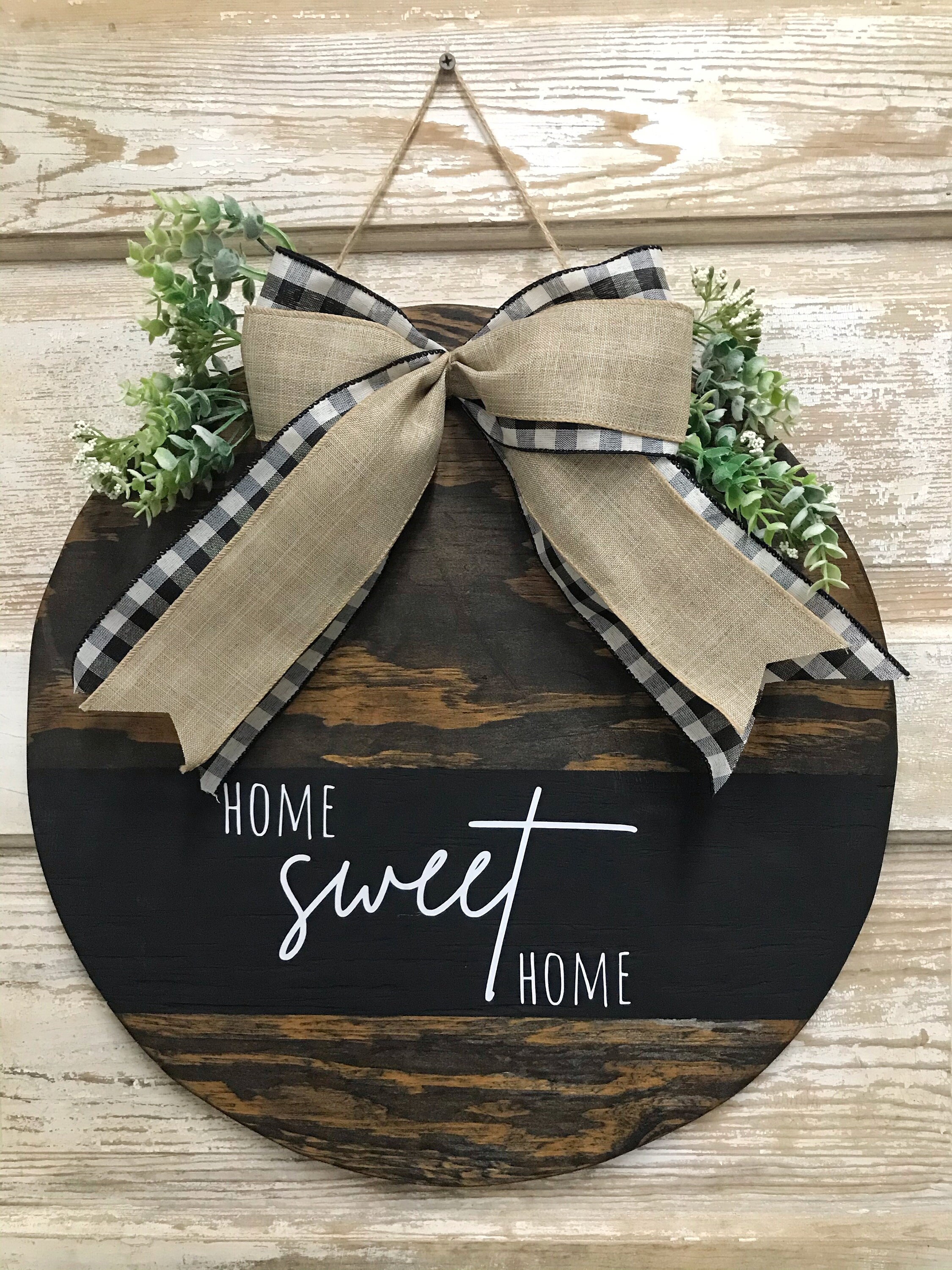 Decorative Round Wooden Sign | Etsy