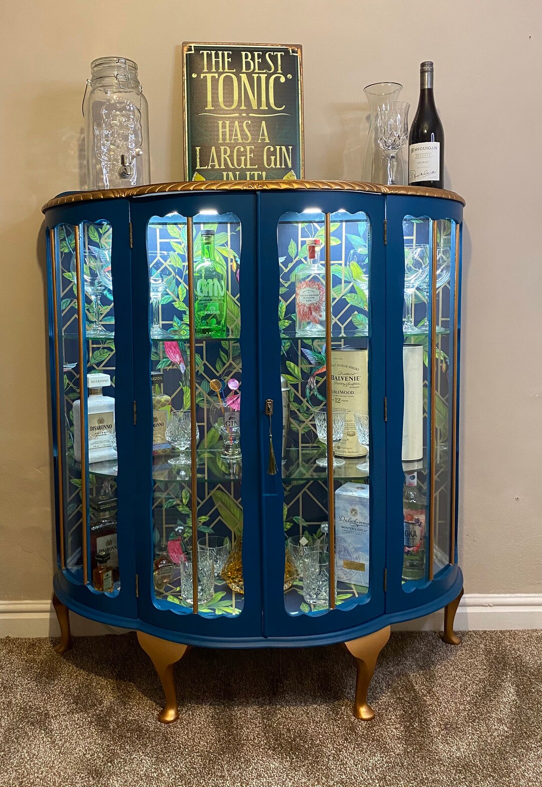 SOLD Vintage Drinks Cabinet Display Cabinet Gin Cabinet - Etsy