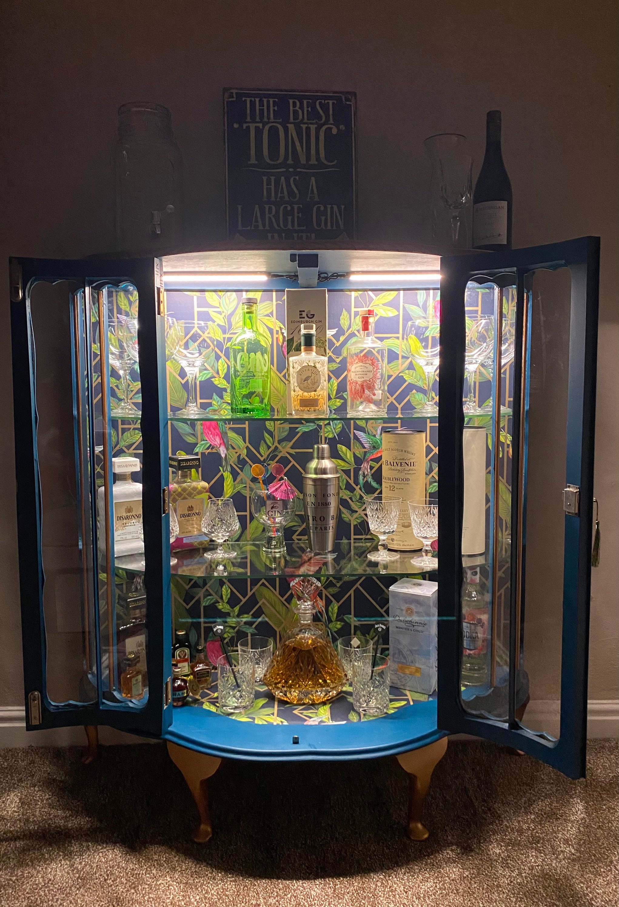 SOLD Vintage Drinks Cabinet Display Cabinet Gin Cabinet - Etsy