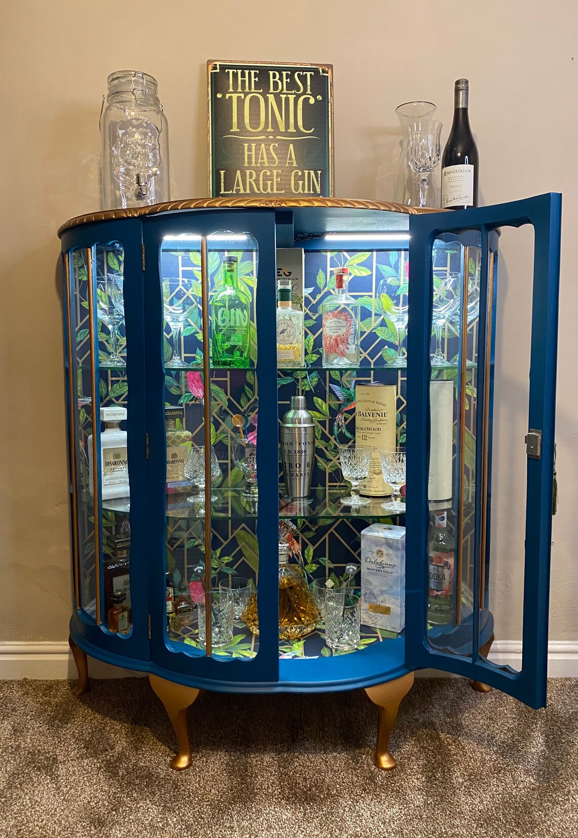 SOLD Vintage Drinks Cabinet Display Cabinet Gin Cabinet - Etsy