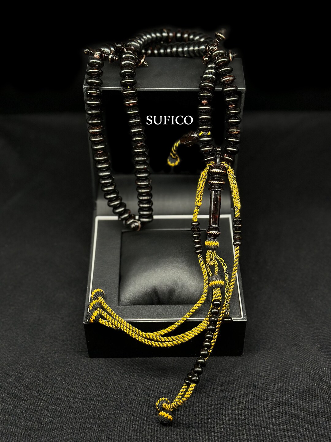 Sufico Black Yusr Tasbih Coral Sufi Tijani Tasbih Prayer Beads With ...