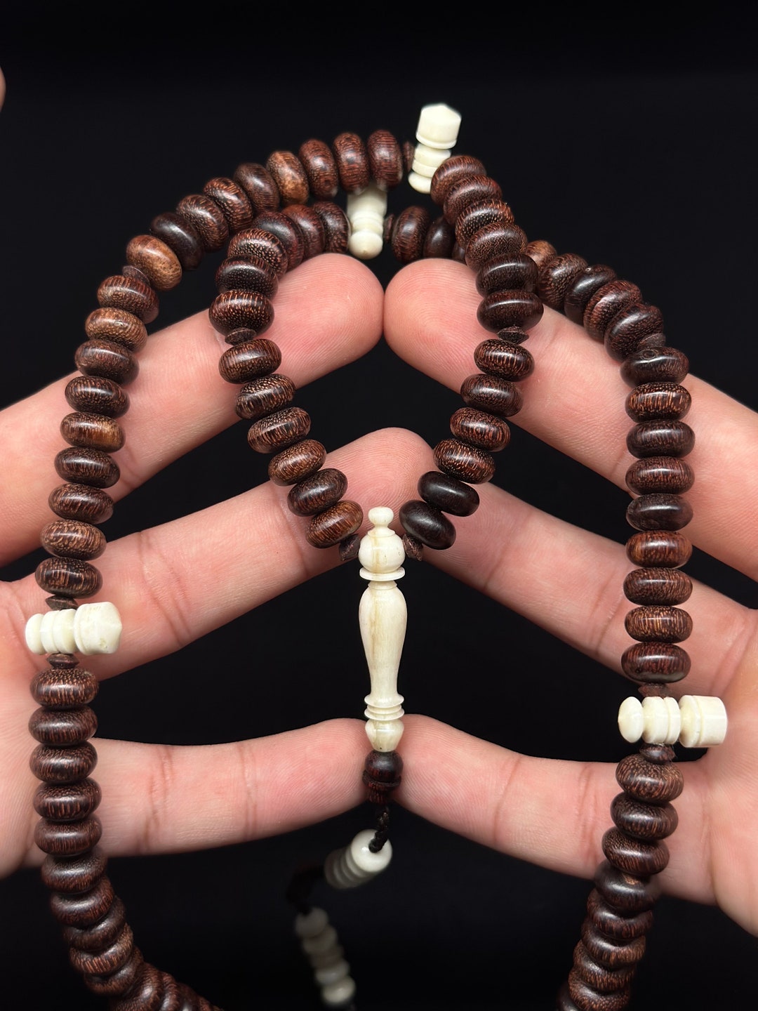 Sufico Pure Premium Tamarind Wood Tasbih Tijani Prayer Beads Handmade ...