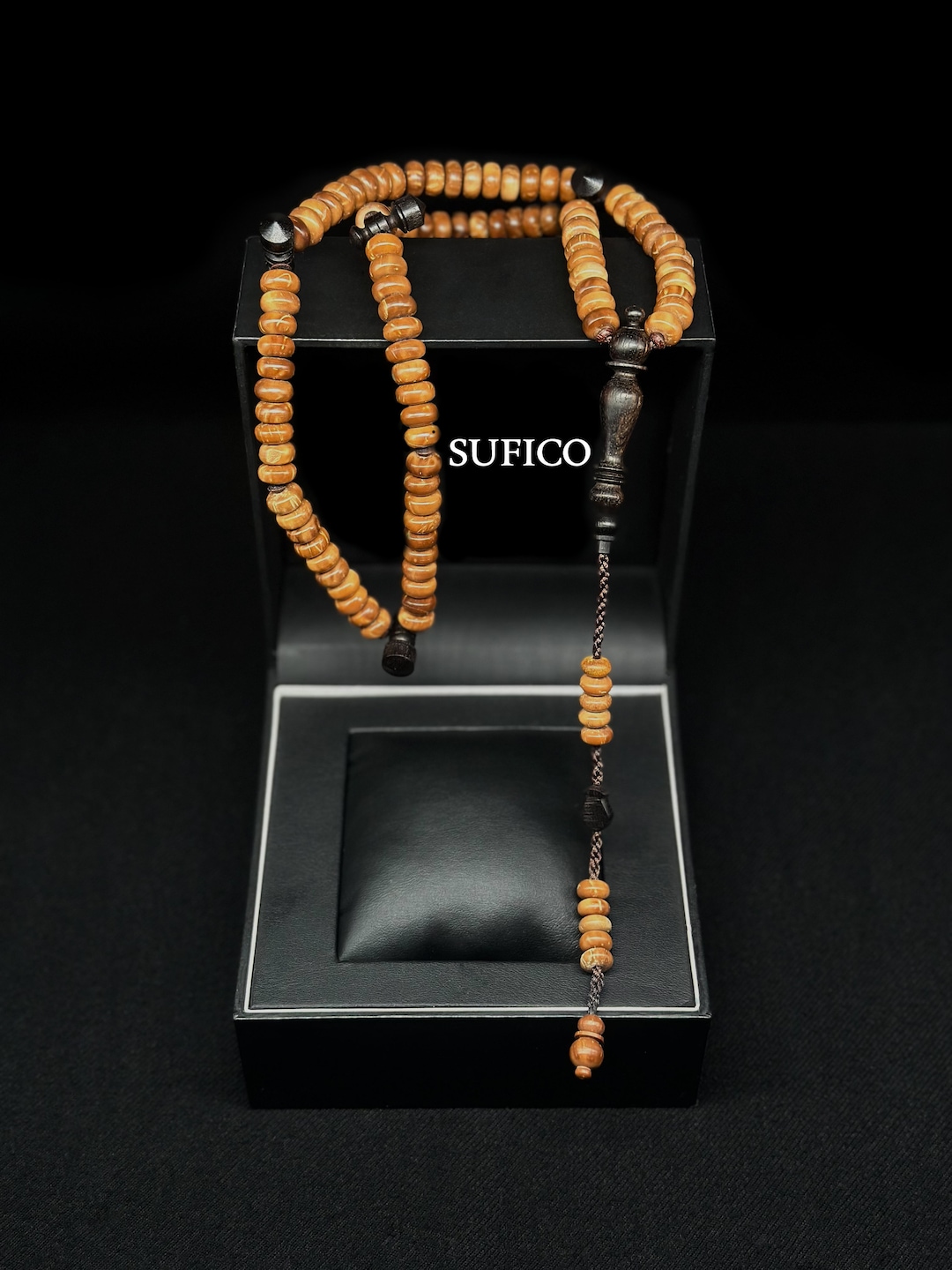 Sufico Kuka & Ebony Tasbih Wooden Handmade Premium Adjustable Tasbih ...