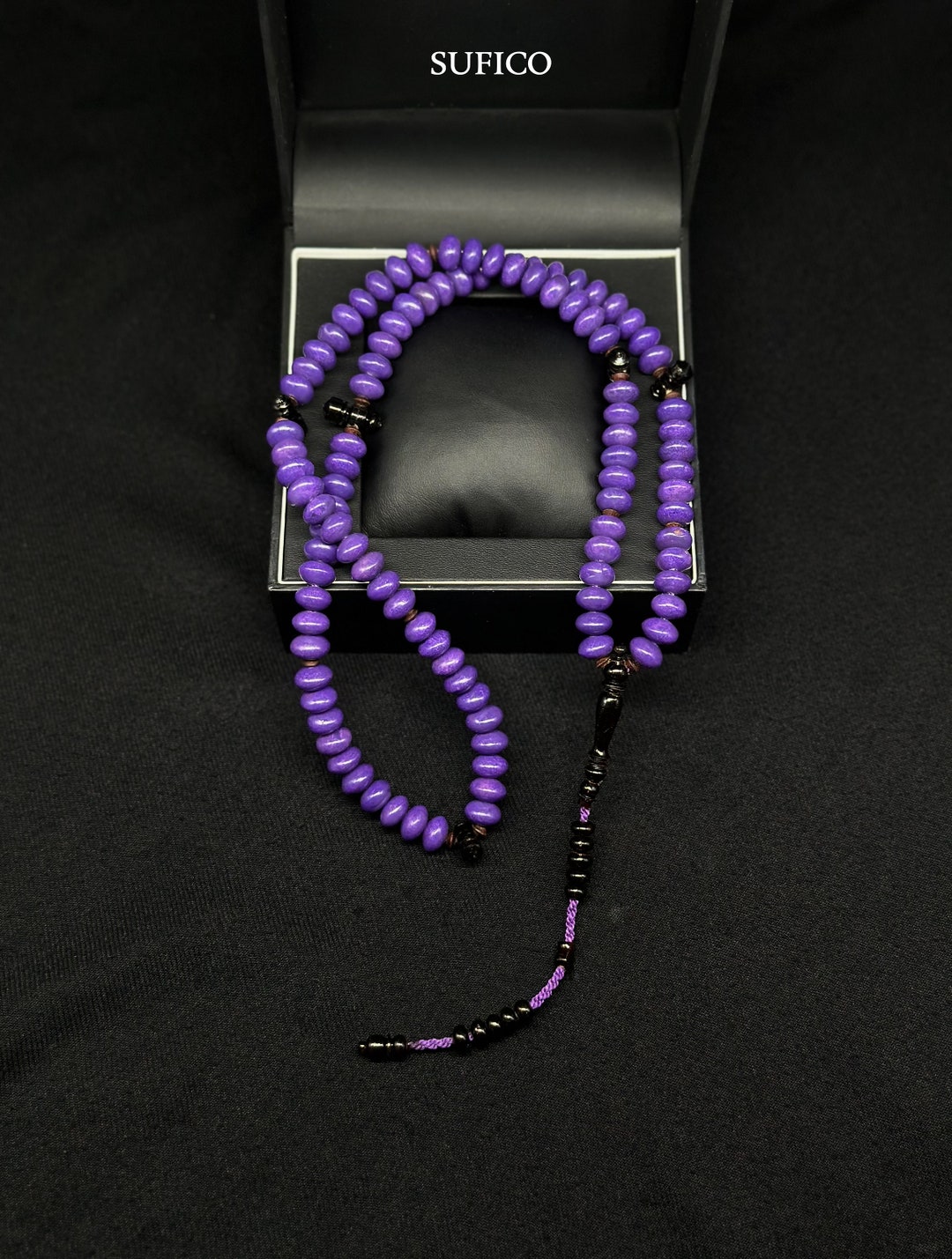 Sufico Premium Purple Marjan Coral Tasbih Tijani Prayer Beads Tasbeeh ...
