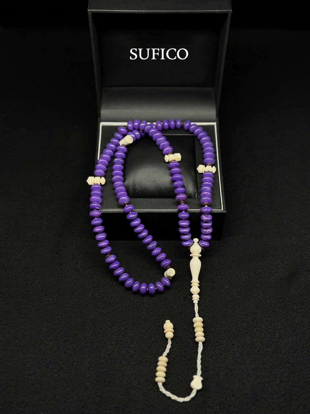 Sufico Limited Edition Premium Purple Marjan Coral Tasbih Tijani Prayer ...