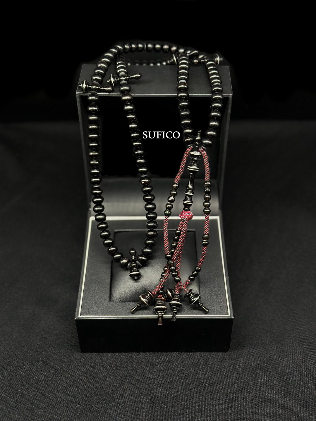 Sufico Ebony Tasbih Prayer Beads Handmade Wooden Tasbeeh Tijani Tasbih ...