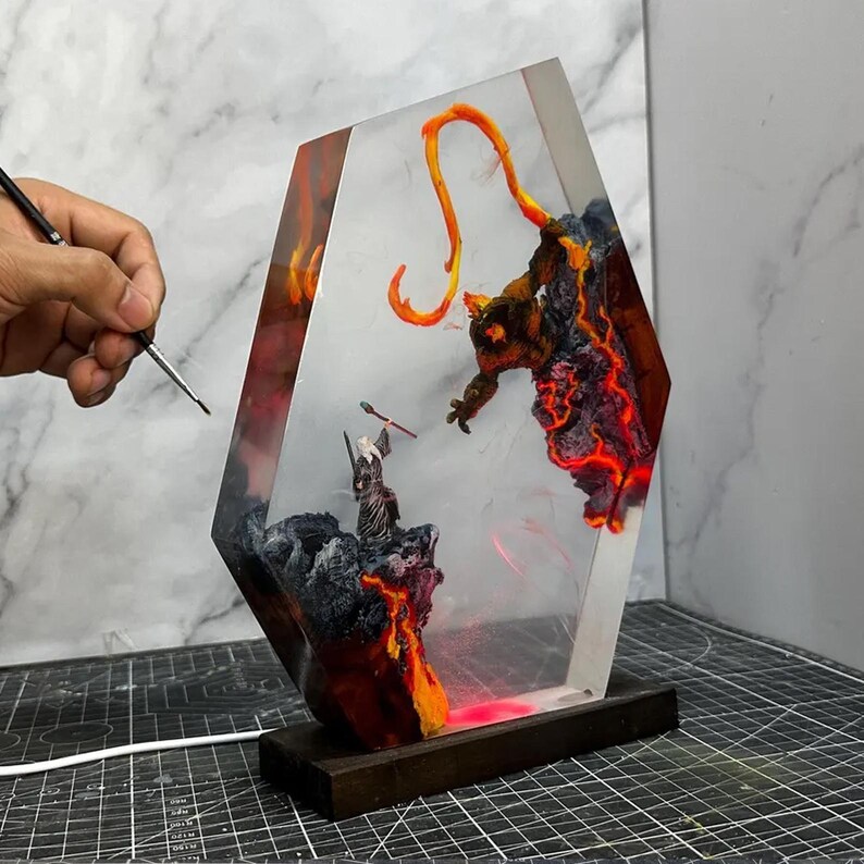 Gandalf Vs Balrog Resin Lamp | Lord of the Rings Diorama Light ...