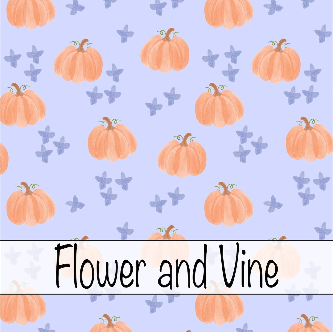 Purple Watercolor Floral Pumpkin Seamless File Floral Pumpkin Seamless ...