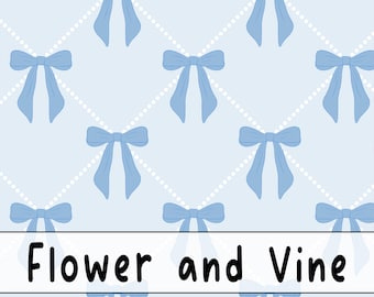 Blue Bow Seamless File Blue Coquette Bow Seamless Pattern Preppy ...